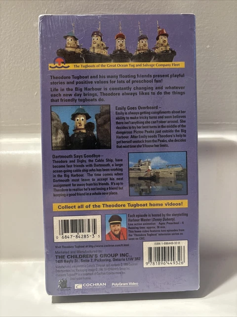 THEODORE TUGBOAT VHS Emily Goes Overboard 1996 RARE NEW $110.00 ...