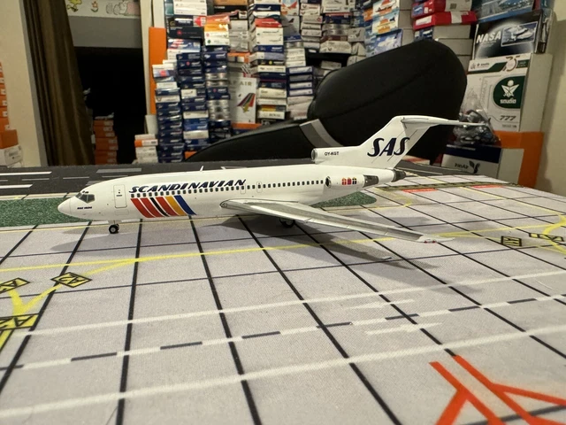 JC WINGS 1:200 SAS Scandinavian Airlines B727-100 OY-KGT Custom Diecast ...