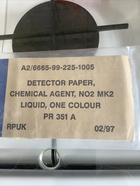 BRITISH ARMY CHEMICAL Agent Detector Paper No2 Mk2 / CBRN / NBC ...