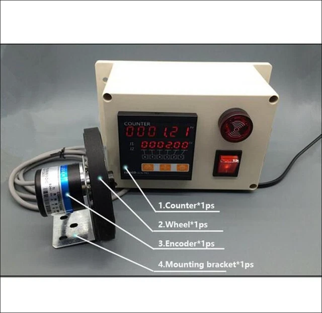 METER COUNTER 300PPR Rotary Encoder Wheel Roll Digital Electronic ...