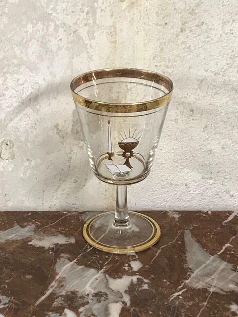 ANCIEN VERRE A Pied Souvenir De 1Ere Communion EUR 18,90 - PicClick FR