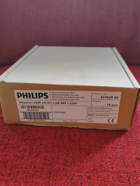 10X PHILIPS XITANIUM led driver 50w LH 0.7-1.5A 48V 1 230V 12NC=9290 ...