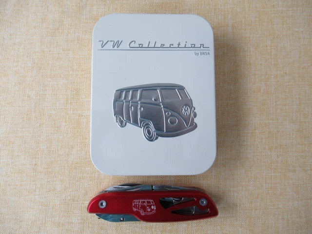 BRISA VW COLLECTION - Volkswagen VW T1 Bulli Bus Taschenmesser rot mit Blechdose EUR 17,50 ...