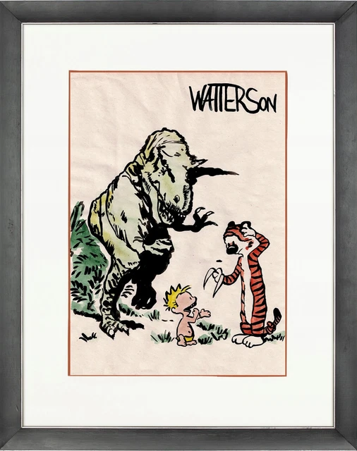 BILL WATTERSON: CALVIN and Hobbes - watercolor on old paper £55.08 ...