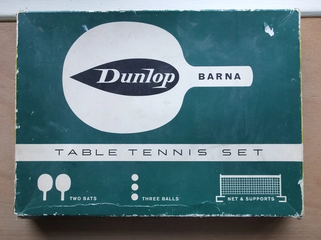 VINTAGE DUNLOP BARNA Table Tennis Set Made In England Orig Box Missing ...