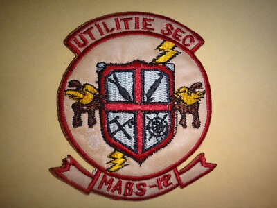 USMC MARINE AIR Base Squadron MABS-12 UTILITIE SEC Vietnam War Patch ...