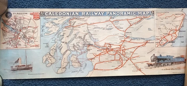 CALEDONIAN RAILWAY PANORAMIC Map - Carriage Map - Reproduction £5.00 ...