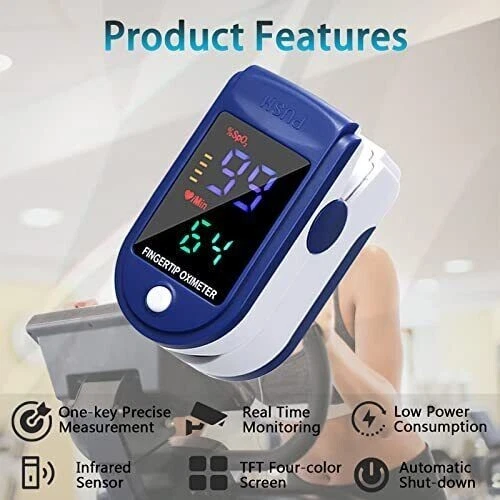 FINGER TIP PULSE Oximeter Meter SpO2 Heart Rate Monitor Blood Oxygen ...