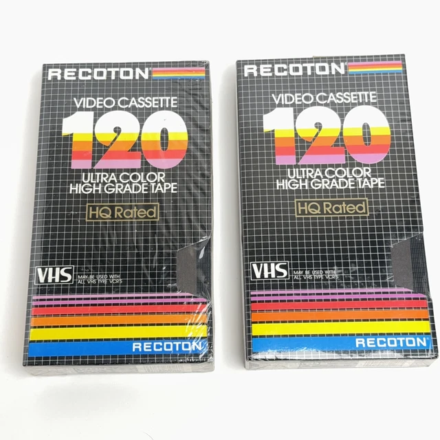 BLANK VHS TAPES Recoton HQ 120 Ultra Color High Grade 2 Pack New Sealed ...