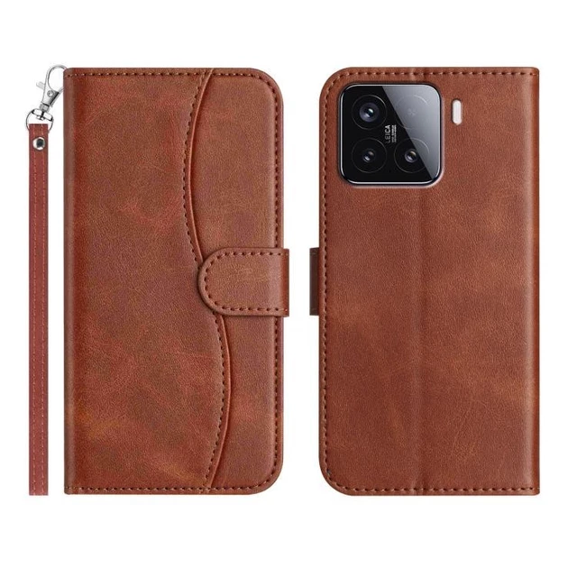 FOR XIAOMI 15T PRO 5G Dual-Folded S-Shape Leather Phone Case Cover ...