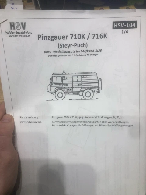 HSV (HOBBY-SPEZIAL-VACU) RARE 1/35 Pinzgauer 710/716K 4X4 NEUF EN BOITE ...