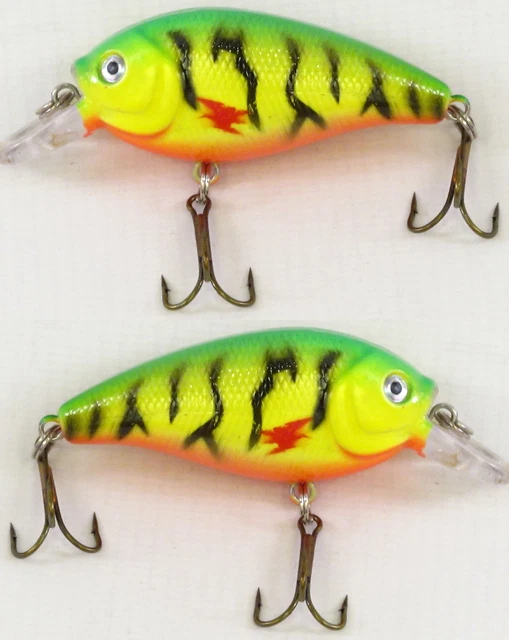 2 X FLADEN Eco Mini Fat 7cm Floating Rattler Plug Lure 10g Firetiger ...