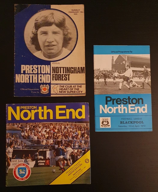 PRESTON NORTH END FC football programmes 1972 - 1981 £1.25 - PicClick UK