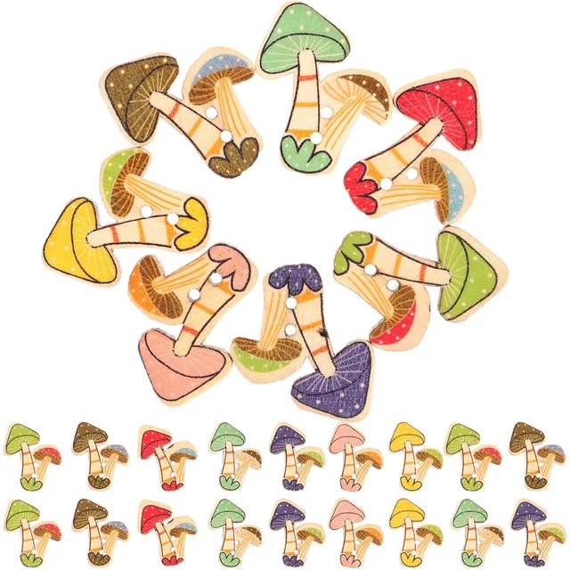 50 PCS MUSHROOM Button for Sewing Buttons Crafts Decorative ...