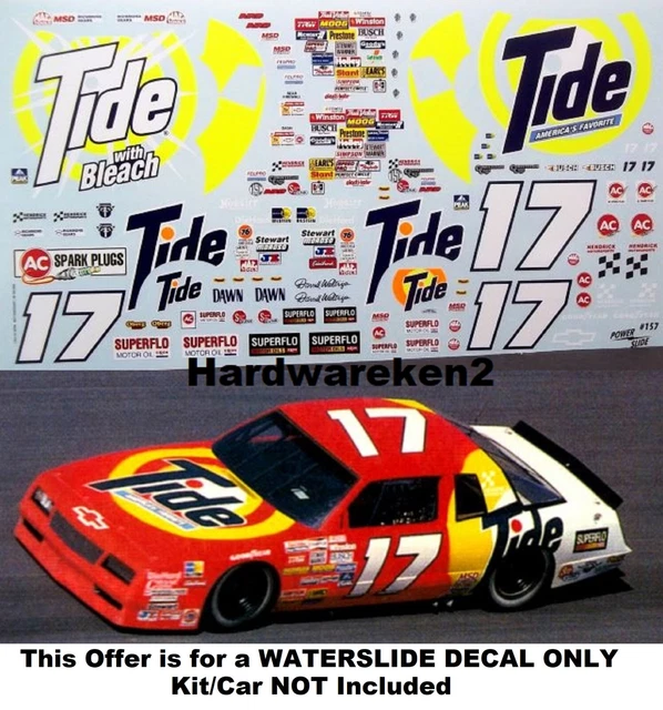 NASCAR DECAL #17 Marée 1987-1989 Chevrolet Monte Carlo Darrell Waltrip ...