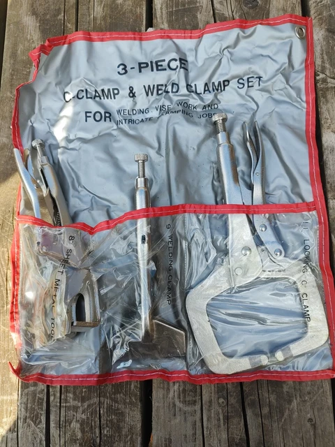 3PC WELDING SHEET Metal C Clamp Set Mole Vice Grip Welders Locking Grip ...