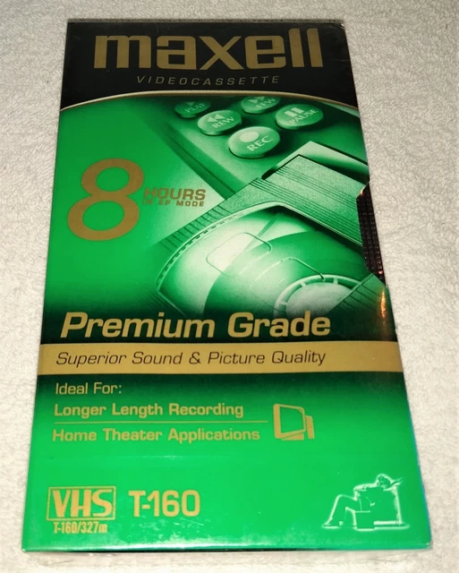MAXELL 8 HOUR T-160 Premium Grade Blank VHS Tape - New Sealed £5.57 ...