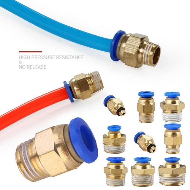 HOSE TUBE AIR Fitting Male Thread Pipe Coupler Pneumatic Quick ...