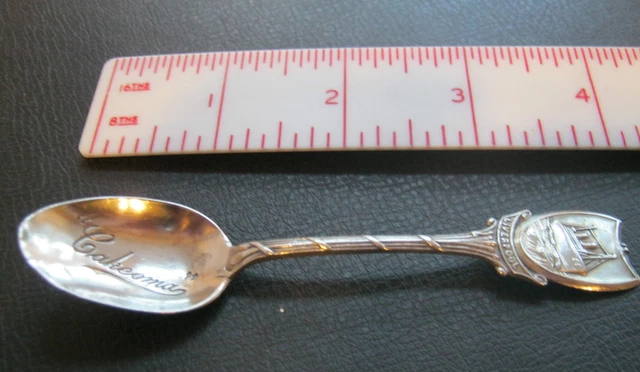 ANTIQUE SOLID SILVER "Cakeoma" promotional Spoon 1913 with Liverpool ...