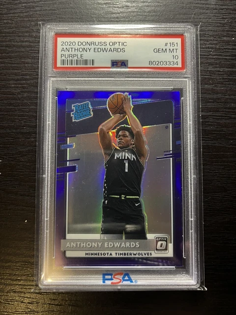 2020-21 OPTIC ANTHONY Edwards recrue violet classé RC #151 PSA 10 loups ...