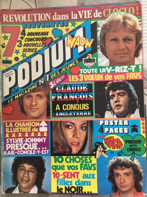 PODIUM 68 10/1977 Sheila, Dave, Claude François, Elvis, Sardou, Voulzy ...