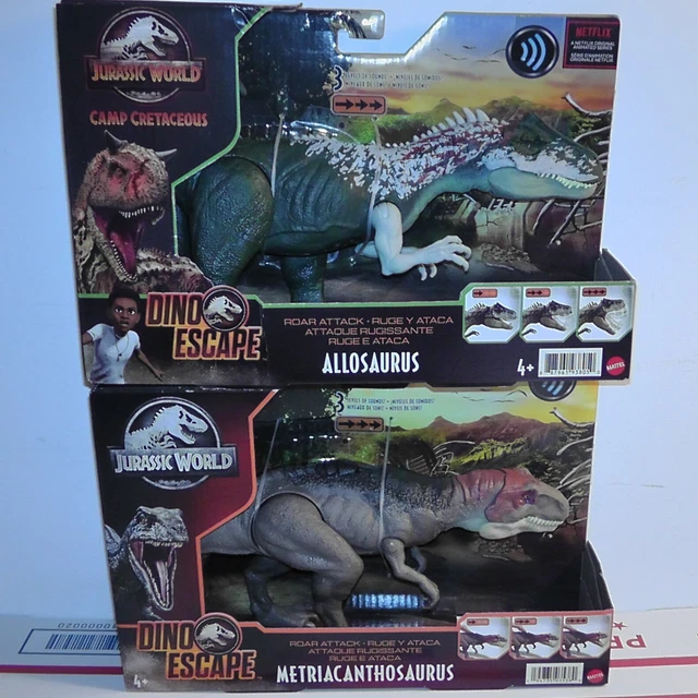 JURASSIC WORLD ALLOSAURUS & Metriacanthosaurus Rug Attack Dino Escape ...