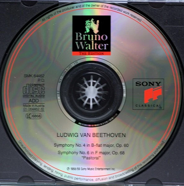 LUDWIG VAN BEETHOVEN - Bruno Walter Columbia Symphony Orchestra Symphonies No. 4 EUR 5,99 ...