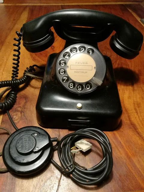 ALTES, ANTIKES TELEFON W48 Bakelit schwarz Dekoration Vintage Retro ...