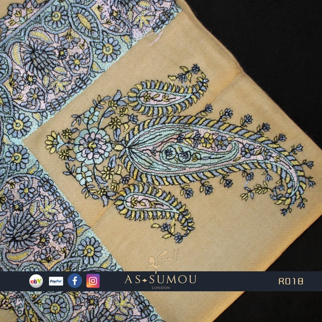 RARE GOLDEN EMBROIDERED Omani Massar Shemagh Headscarf Keffiyeh Sufi ...