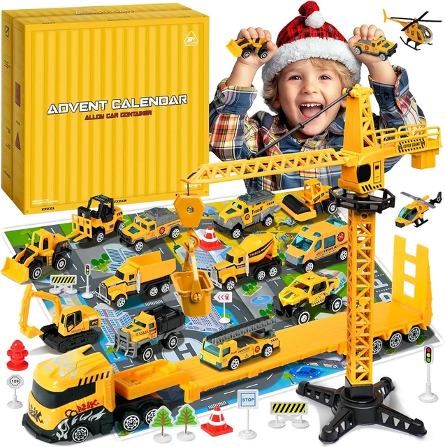 ADVENT CALENDAR 2025 Car Engineering Vehicles for Kids Toys Engineering ...