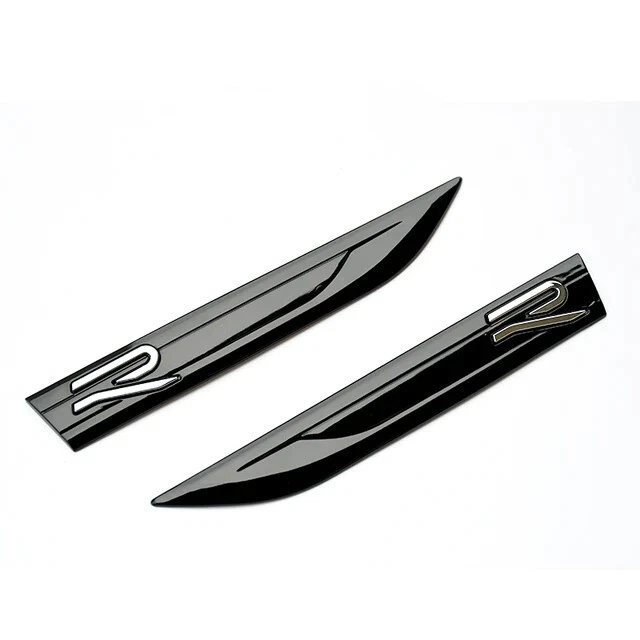 2X VW GOLF Mk8 R-Line Wing Badges Side Emblems Black & Silver Pair Left ...