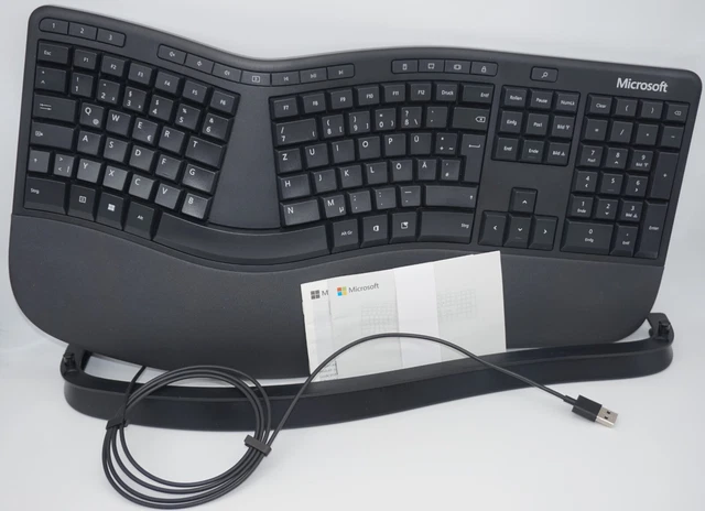 MICROSOFT ERGONOMIC WIRED Black Keyboard Model 1878 £52.66 - PicClick UK