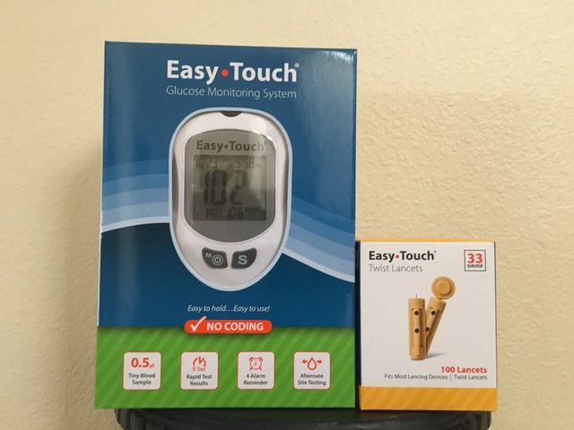 KIT EASYTOUCH METER System + Lancer Device +100 Lancets 33G - LIVRAISON ...