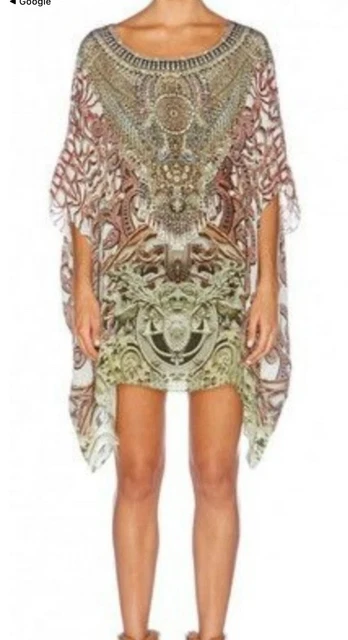 CAMILLA FRANKS SACRED Gate Round Neck Kaftan Short Vintage One Size ...