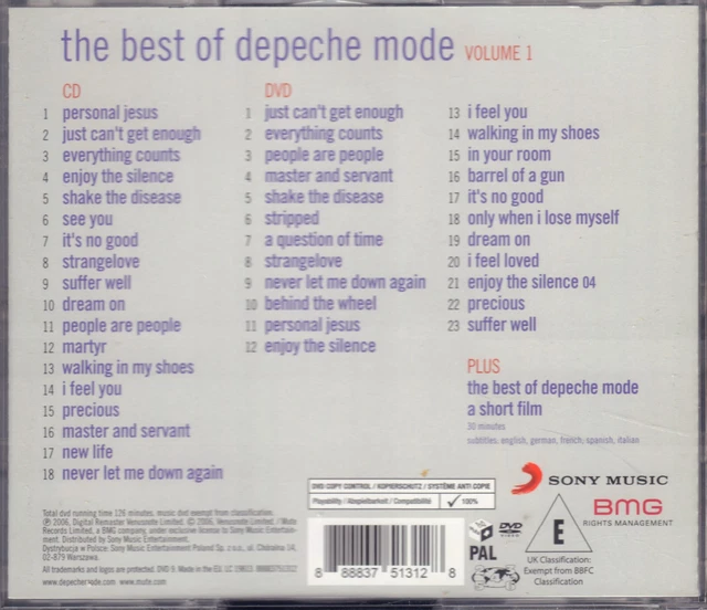 ORIGINAL AUDIO CD + DVD - DEPECHE MODE The Best Of Depeche Mode Vol. 1 [2006] EUR 5,95 - PicClick FR