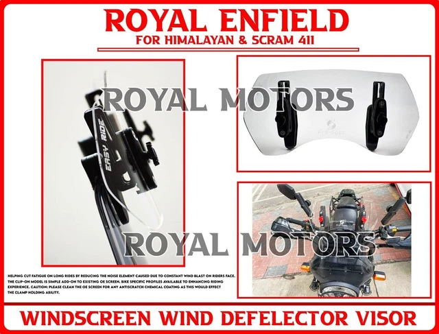 ROYAL ENFIELD &WINDSCREEN WIND DEFELECTOR VISOR" For Himalayan & Scram ...