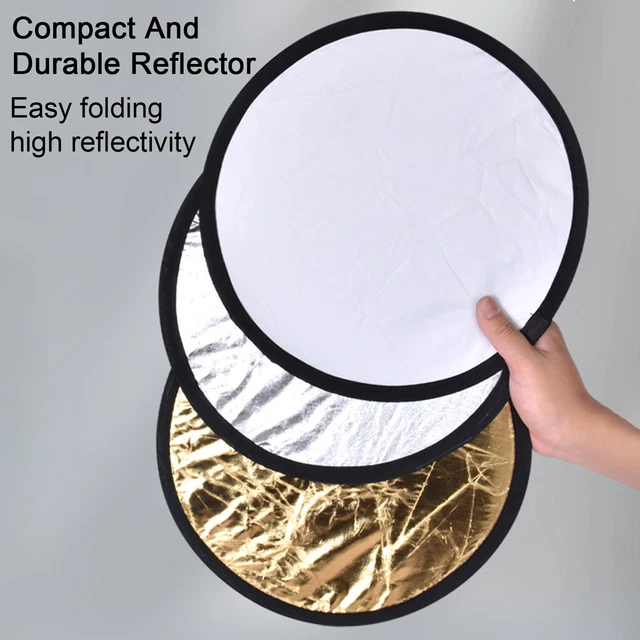 PORTABLE FOLDING REFLECTOR Long-lasting Reflective Surface Compact ...