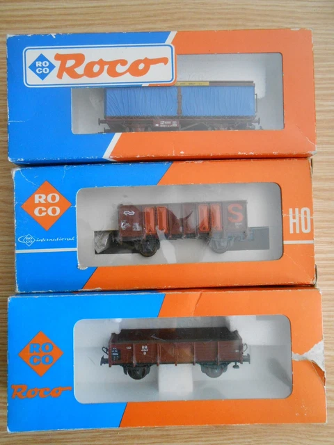 ROCO LOT 3 wagons transport de marchandises EUR 30,00 - PicClick FR