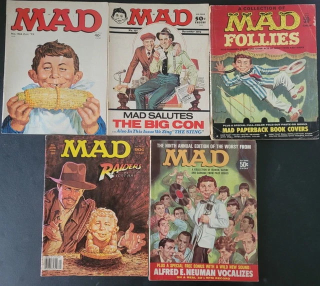 MAD MAGAZINE SET Of 5 Vintage Issues 1972-1982 Alfred E Newman! £23.71 ...