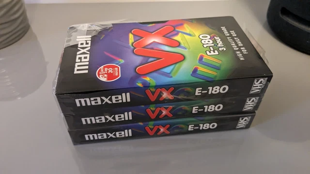 MAXELL VX E180 Pack Of 3 Vhs Blank Video Tapes £8.00 - PicClick UK