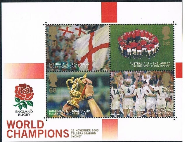 GB COMMEMORATIVE STAMPS 2003 Rugby World Cup Winners minisheet MS2416 £ ...
