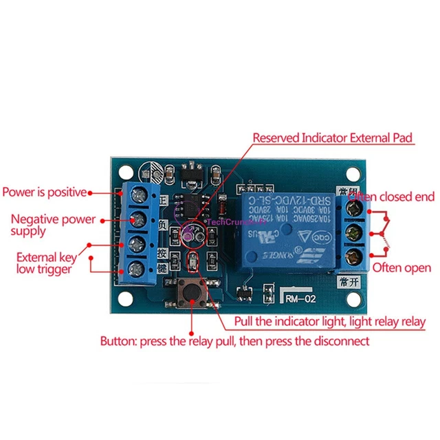 12V BISTABLE BOND Relay Car Stop Start Self-Locking Modification Switch ...