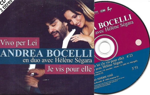 CD CARTONNE CARDSLEEVE Helene Segara & Andrea Bocelli Vivo Per Lei 2T ...
