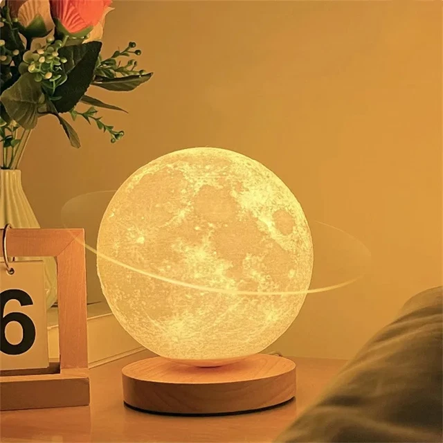 LEVITATING MOON LAMP - Magnetic Floating Spinning Lunar Night Light 3D ...