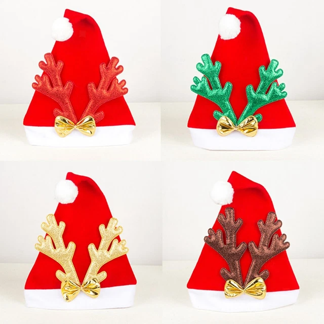 CHRISTMAS HAT, PHOTO Props Headgear with Bow Knot Comfortable Antler ...