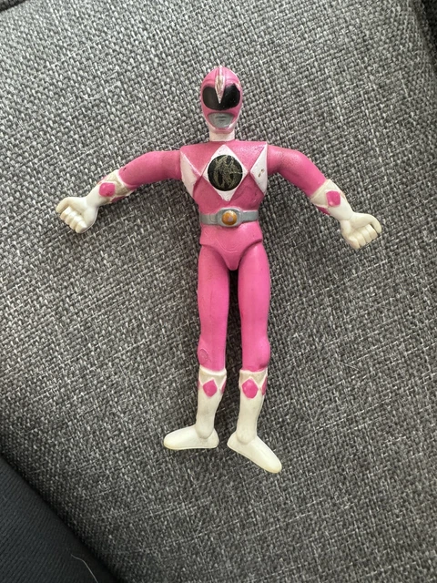 MIGHTY MORPHIN POWER Rangers 1995 Saban Pink Ranger Bendy Figure Rare ...