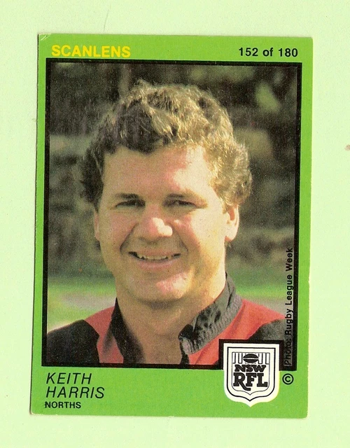 1982 NORTH Sydney Bears Scanlens Rugby League Card #152 Keith Harris ...