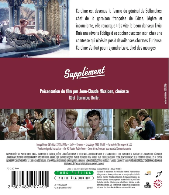 UN CAPRICE DE caroline chérie (Blu-ray) Jean-Devaivre Jacques Dacqmine ...