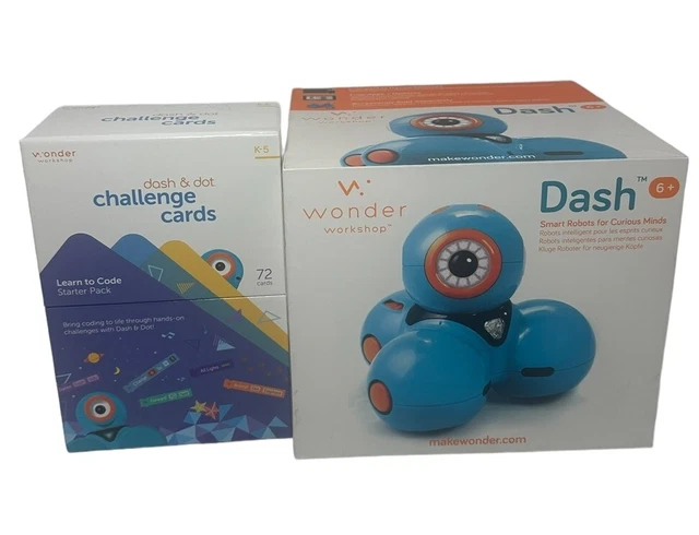 WONDER WORKSHOP DASH Interactive Coding Robot With Challenge Cards Stem ...