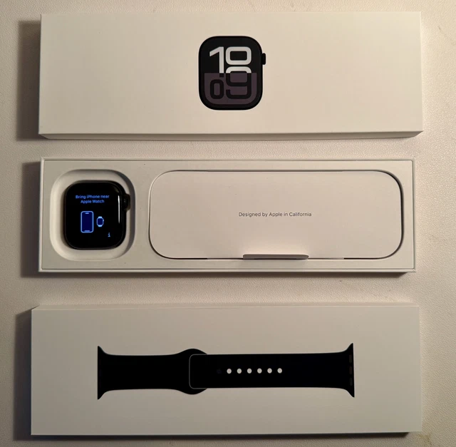 APPLE WATCH SERIES 10 GPS 42mm Jet Black Sport Band - S/M £137.96 ...